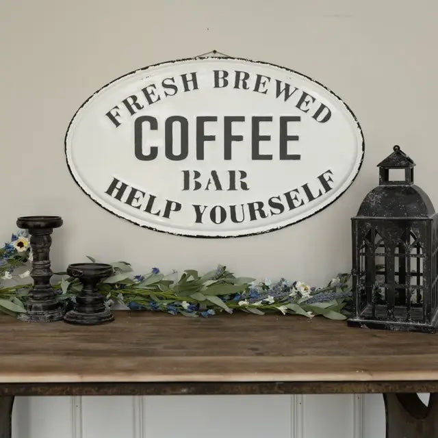 Oval Coffee Bar Sign – Tres Belle Boutique